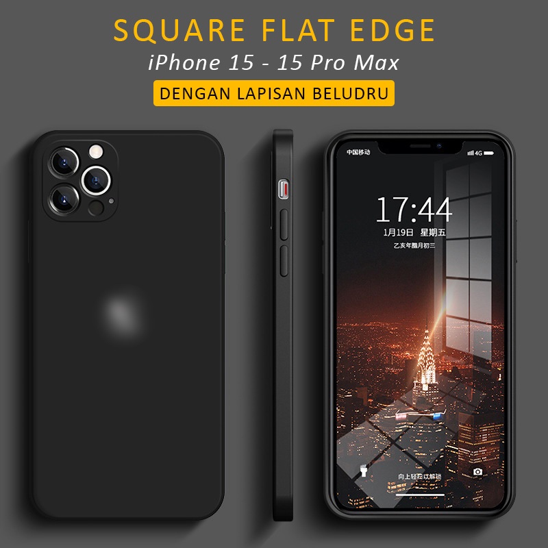 Jual Silicon Square Edge Soft Case iPhone 15 16 Pro Max Plus Casing ...