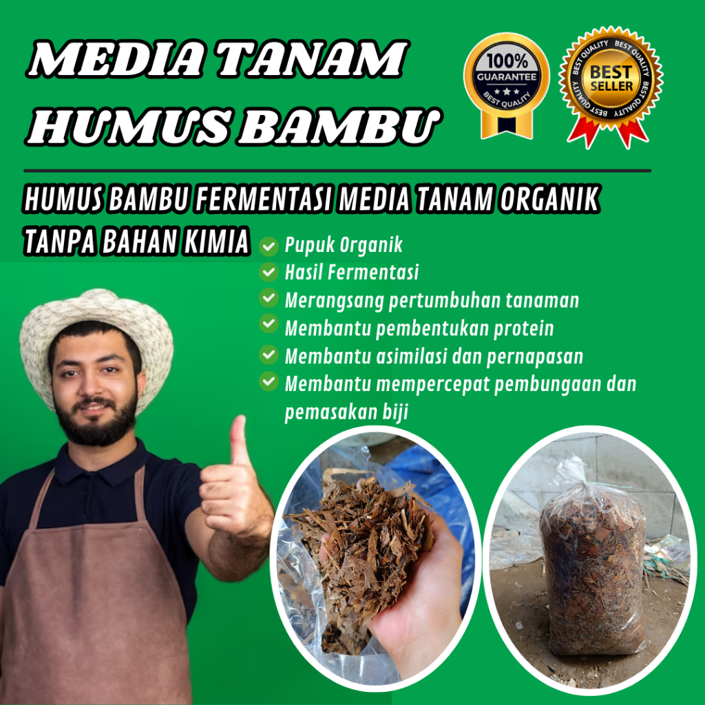 Jual media tanam organik Membantu pembentukan protein humus bambu tanpa ...