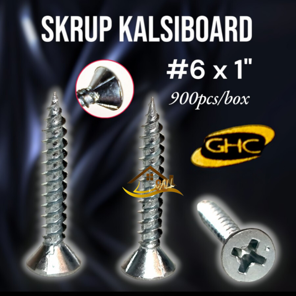Jual Sekrup baut Skrup Kalsiboard #6 x 1" Harga Per Kotak 900pcs ...