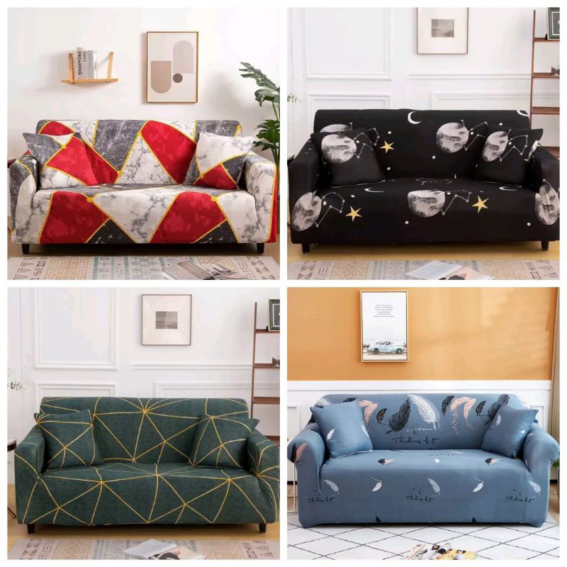 Jual COVER SOFA MOTIF 1 2 3 SEATER SARUNG SOFA MOTIF STRECHT ELASTIS ...