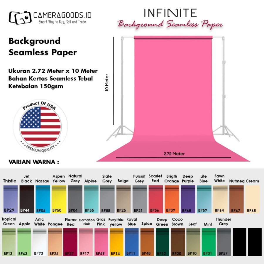 Jual Background Kertas Foto INFINITE 2.7 x 10m / Backdrop Seamless ...