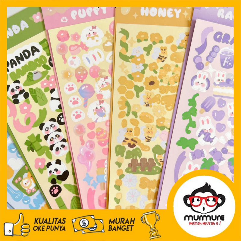 Jual MURMURE I STICKER WATERPROOF KARTUN BEAR RABBIT HOLOGRAM STIKER ...