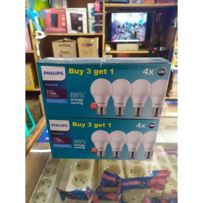 Jual Led Paket Philips Essential 7w / 11w Beli 3 Free 1 - Led Pack ...