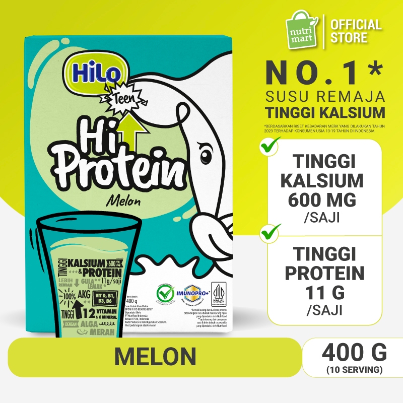 Jual HiLo Teen Hi Protein Melon 400 gram – Susu Tinggi Protein & Tinggi ...