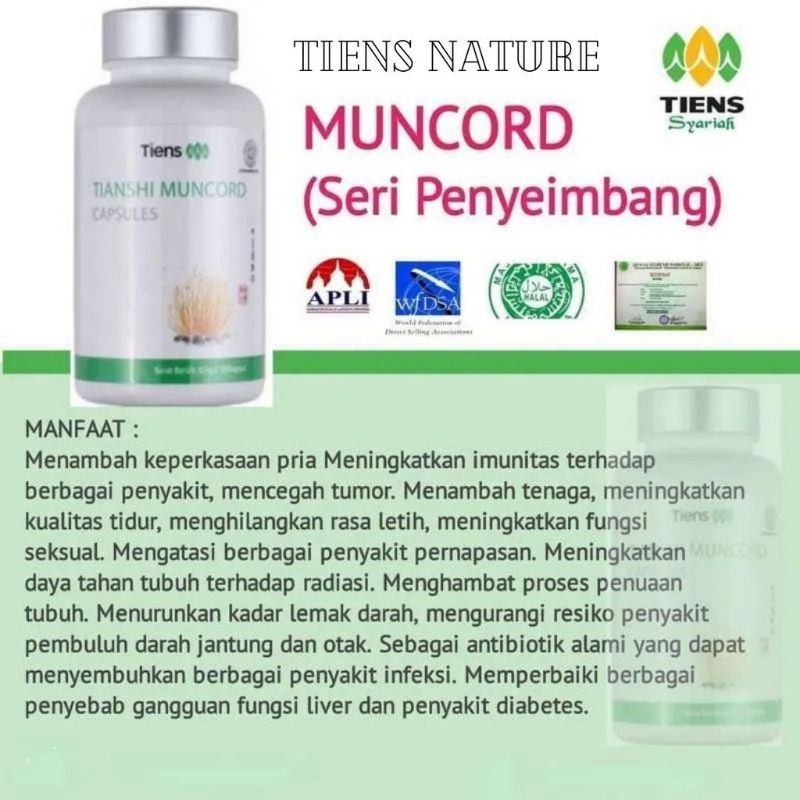 Jual Tiens Muncord Original Suplemen Penambah Stamina Pria Cordyceps ...