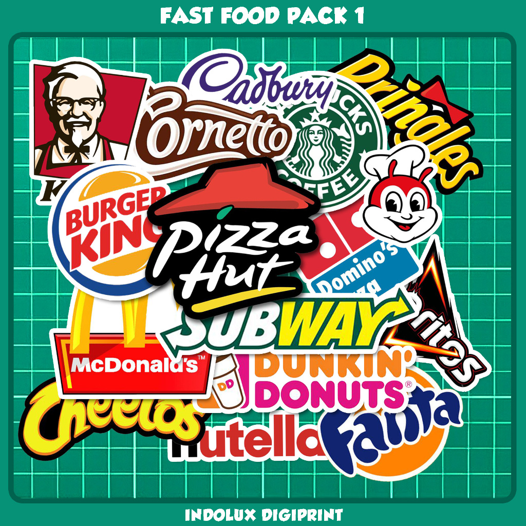 Jual Sticker Fast Food Brand Logo Untuk Buku Jurnal Scrapbook Case HP ...