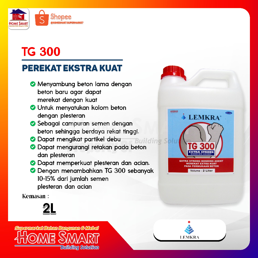 Jual Lemkra TG 300 2Liter / Bonding Agent / Penguat Beton | Shopee ...