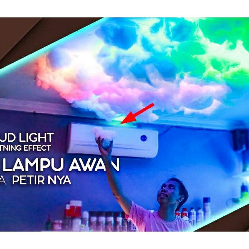 Jual FULLSET Lampu awan running petir(TINGGAL COLOK) | Shopee Indonesia