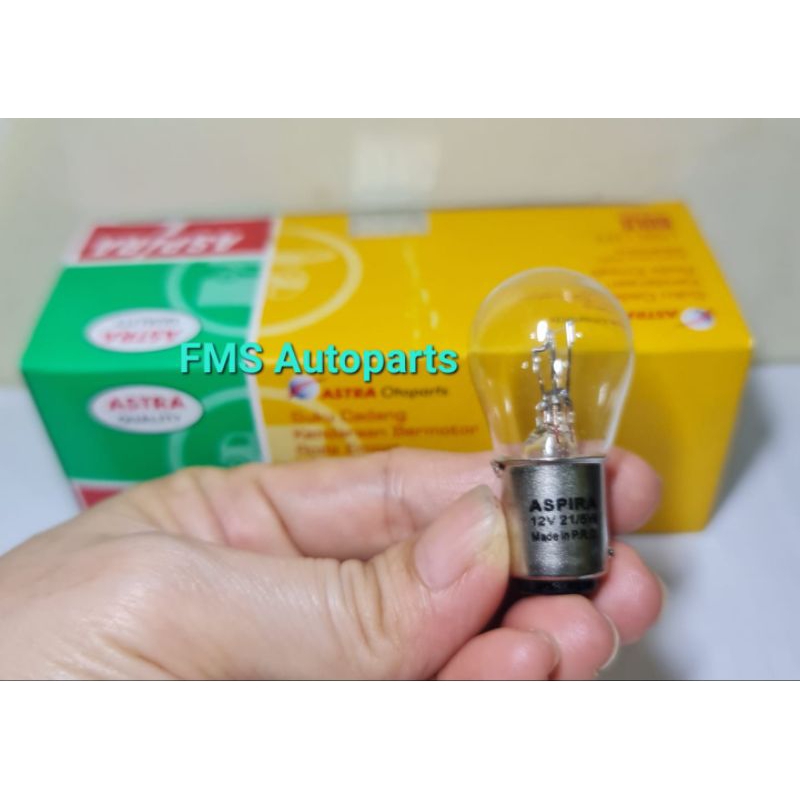 Jual Bola Lampu /Bohlam stop/rem 12V 21/5watt kaki 2 ASPIRA Original ...