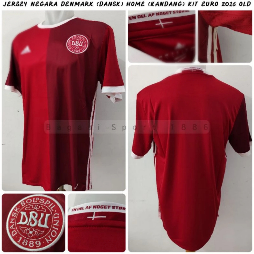 Jual Jersey Baju Bola Negara Denmark Danish Merah Home Kit Kandang ...