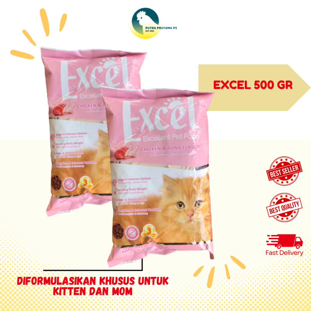 Jual EXCEL PAKAN KUCING 500 G ALL VARIANT - Pakan Kucing Bentuk Donat ...