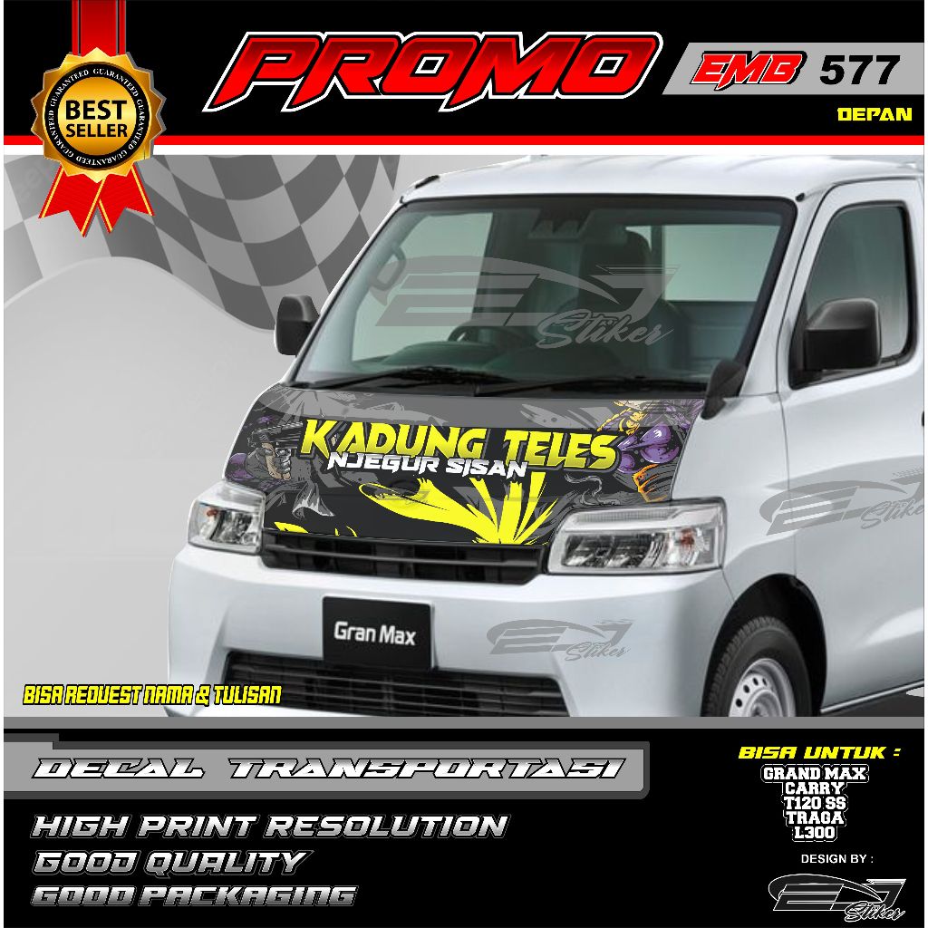 Jual STIKER DECAL KADUNG TELES KAP DEPAN PICK UP-STIKER DECAL FREE ...