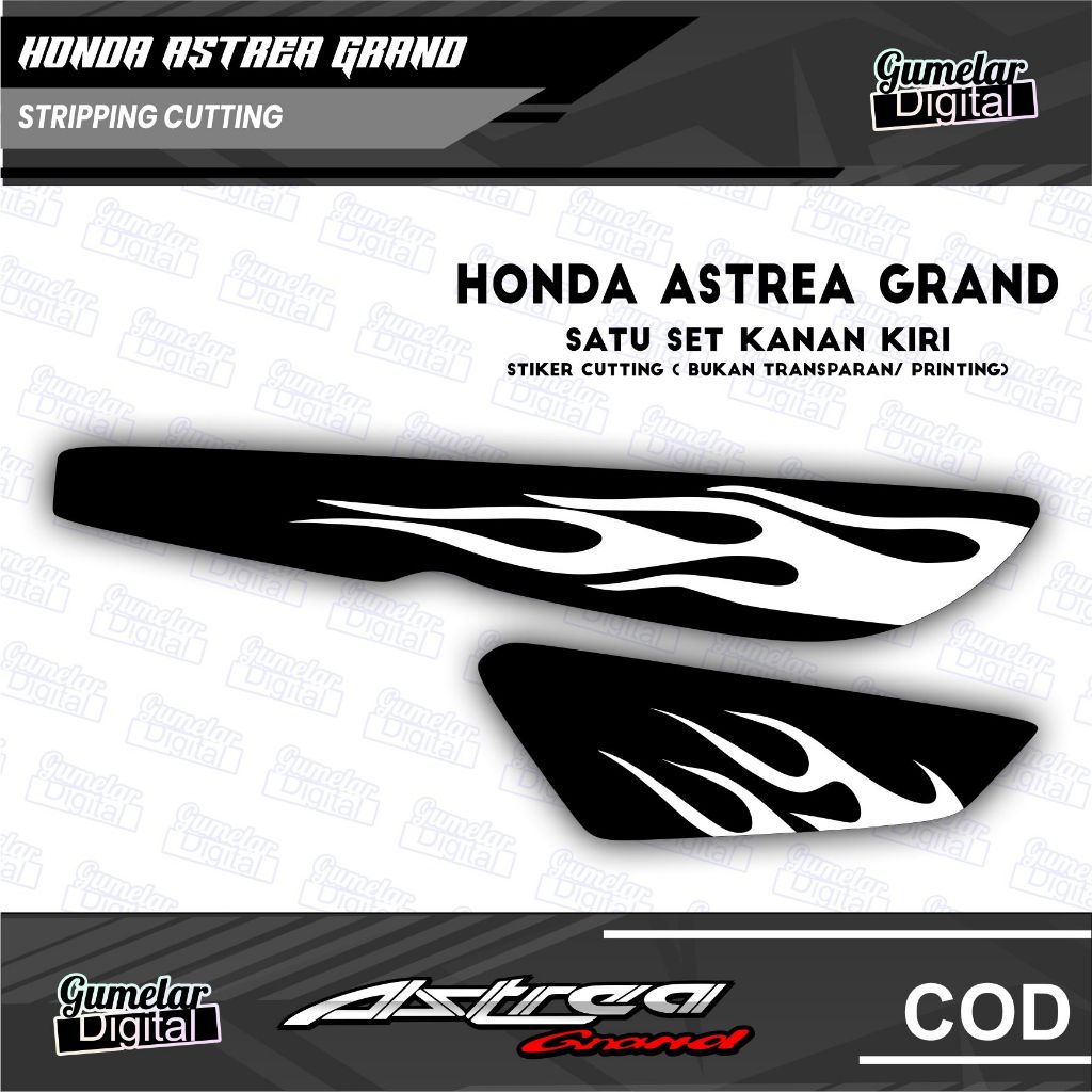 Jual CUTTING STIKER STRIPING HONDA ASTREA DESIGN API HOT WHEELS ...