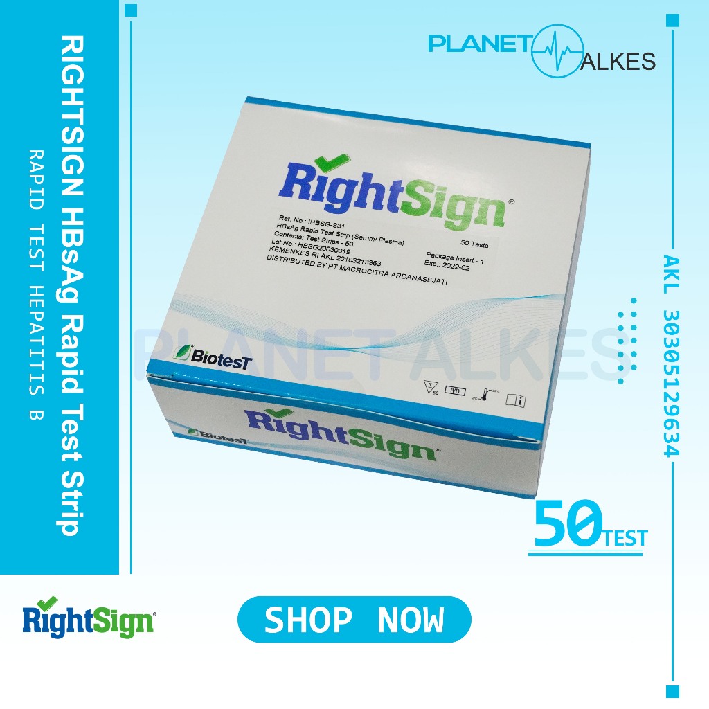 Jual HBsAg Strip RIGHTSIGN (Serum / Plasma ) 50 strip Test Hepatitis B ...