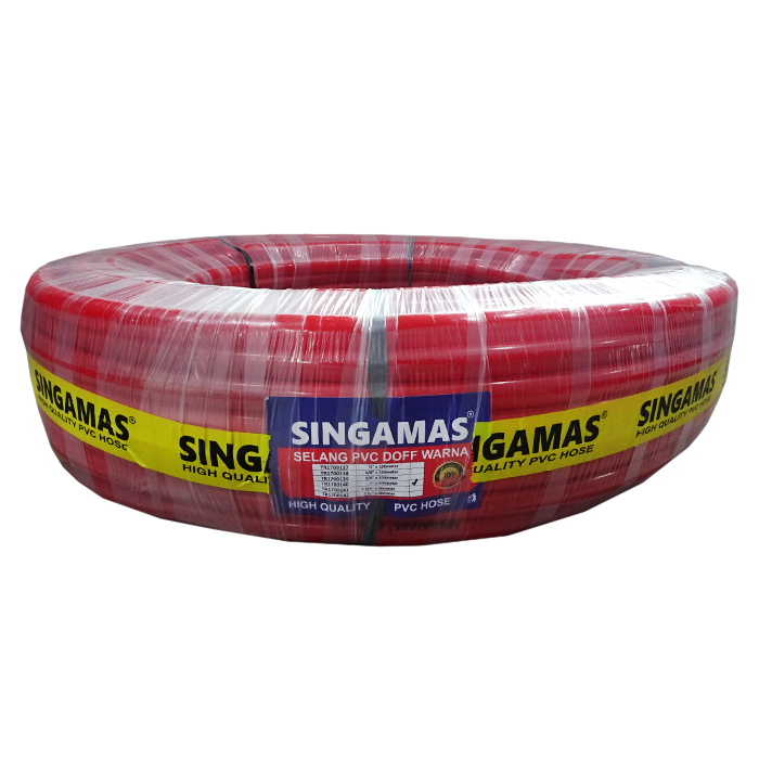 Jual SINGAMAS Selang Air PVC Dof Warna Merah 1 Inch x 100 Meter ...