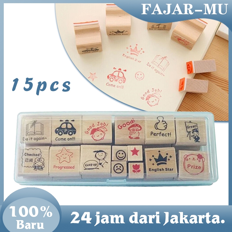 Jual 15 Pcs Stempel Anak Reward Stamp Stempel Reward Penilaian Guru ...
