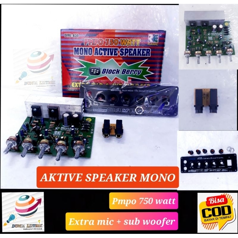 Jual Kit aktive speaker mono extra mic subfoower pmpo 750 wat Block ...
