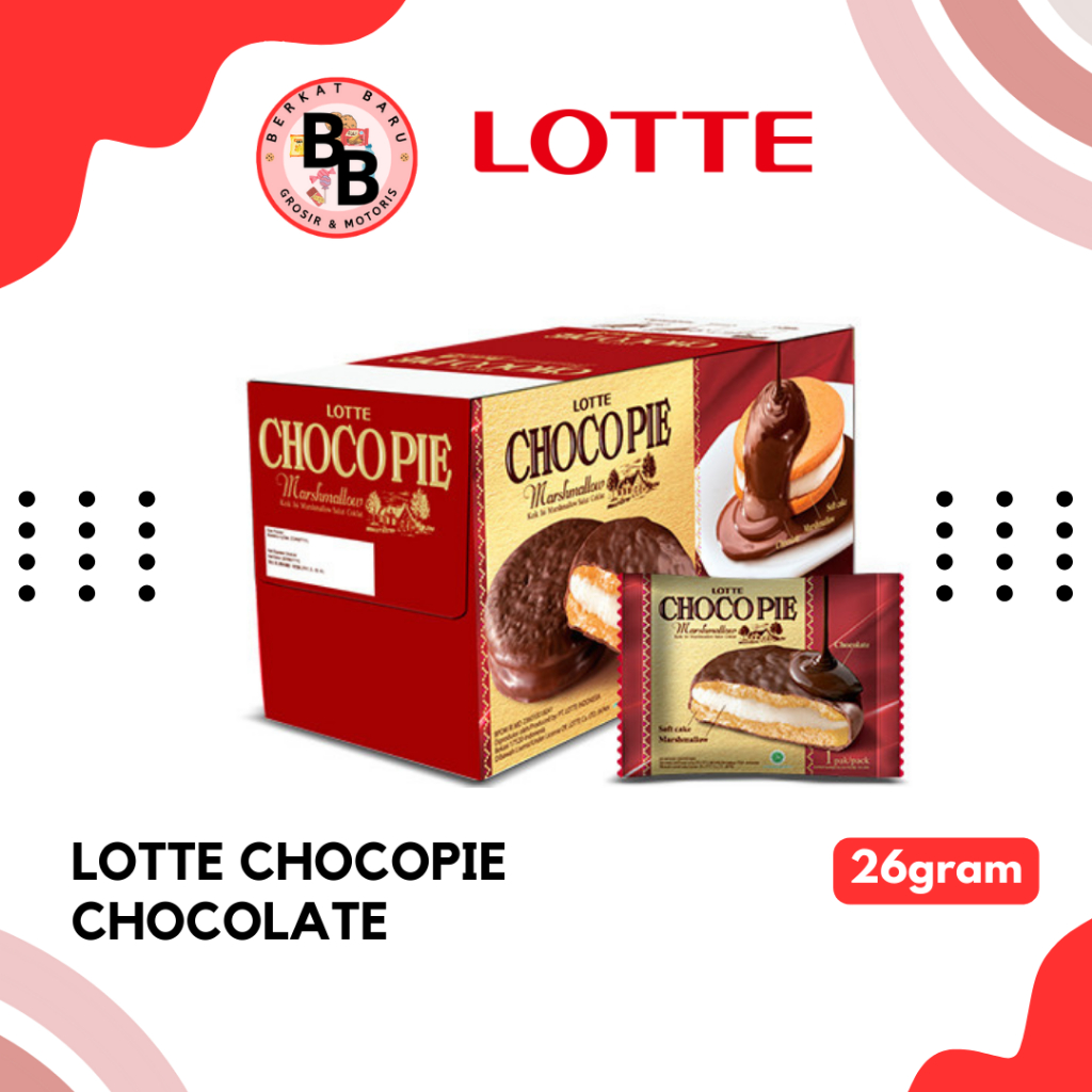Jual [BB SNACK] Lotte Choco Pie 26gram HARGA PER BOX ISI 12 PCS ...