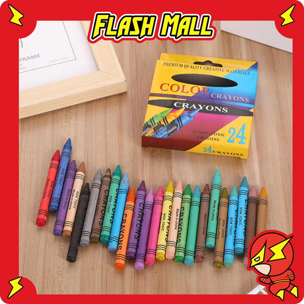 Jual FLASHmall CRAYON PENSIL WARNA ISI 24PCS 12PCS / COLOR CRAYONS 24 ...