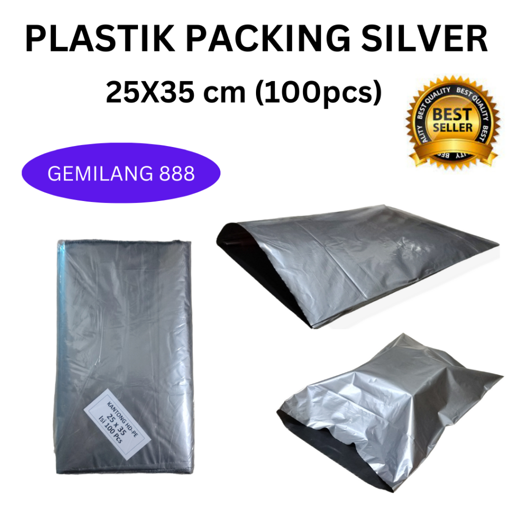 Jual Plastik Packing Silver uk 25x35, HD packing, Kantong bungkus Paket ...