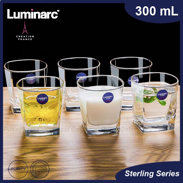Jual 1 SET ISI 6 PCS GELAS WHISKEY - GELAS OLD FASHIONED - STERLING LUMINARC - GELAS KACA ...