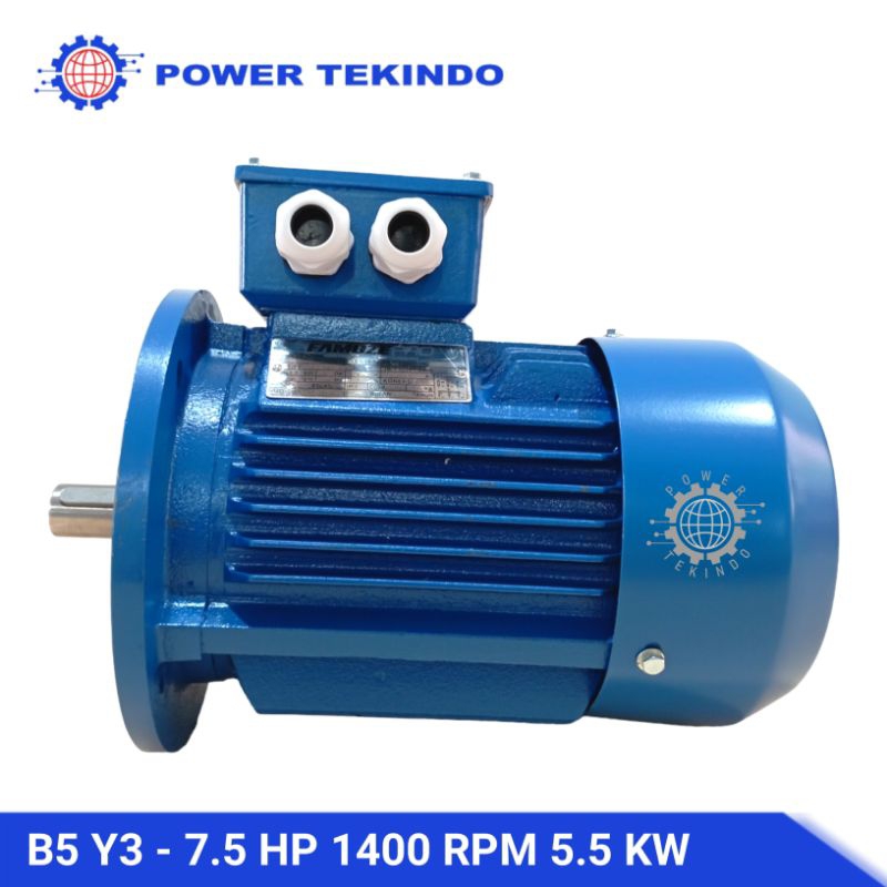 Jual Famoze Pro Dinamo B5 3 Phase 7,5 HP 1400 RPM Tipe Y3 Body Besi Cor 5.5 KW 380V Elektro ...