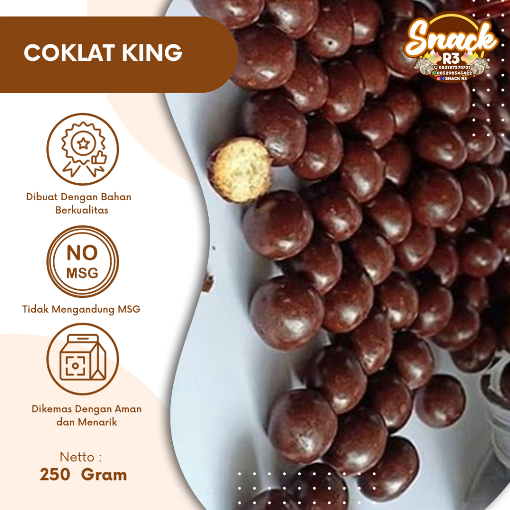 Jual D'King Bonibol Biskuit Salut Coklat Bentuk Bola Mini Snack Manis ...