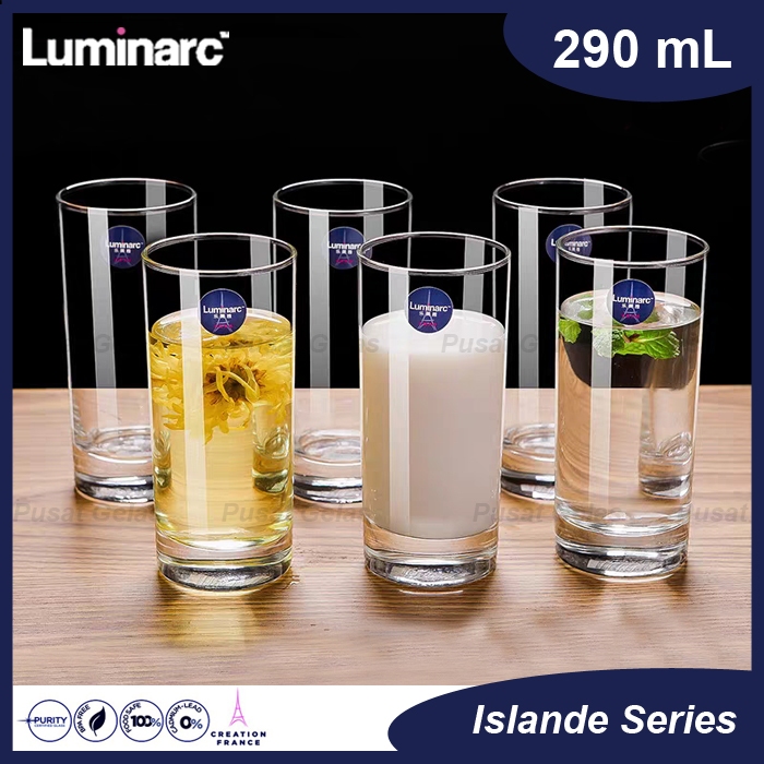 Jual 1 SET 6 PCS LUMINARC ISLANDE 29CL/JUS GLASS/HIGHBALL GLASS ...