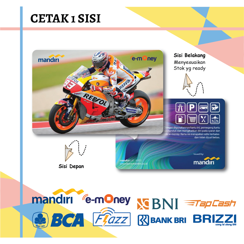 Jual KARTU EMONEY MOTOR MARC MARQUEZ MOTOGP 93 E MONEY MANDIRI FLAZZ ...