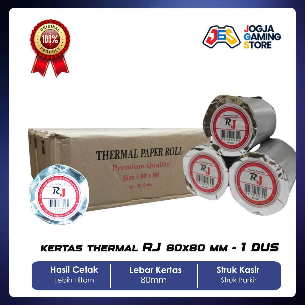 Jual Kertas Thermal Struk Kasir Karcis Parkir Antrian RJ 80x80 mm - 1 ...