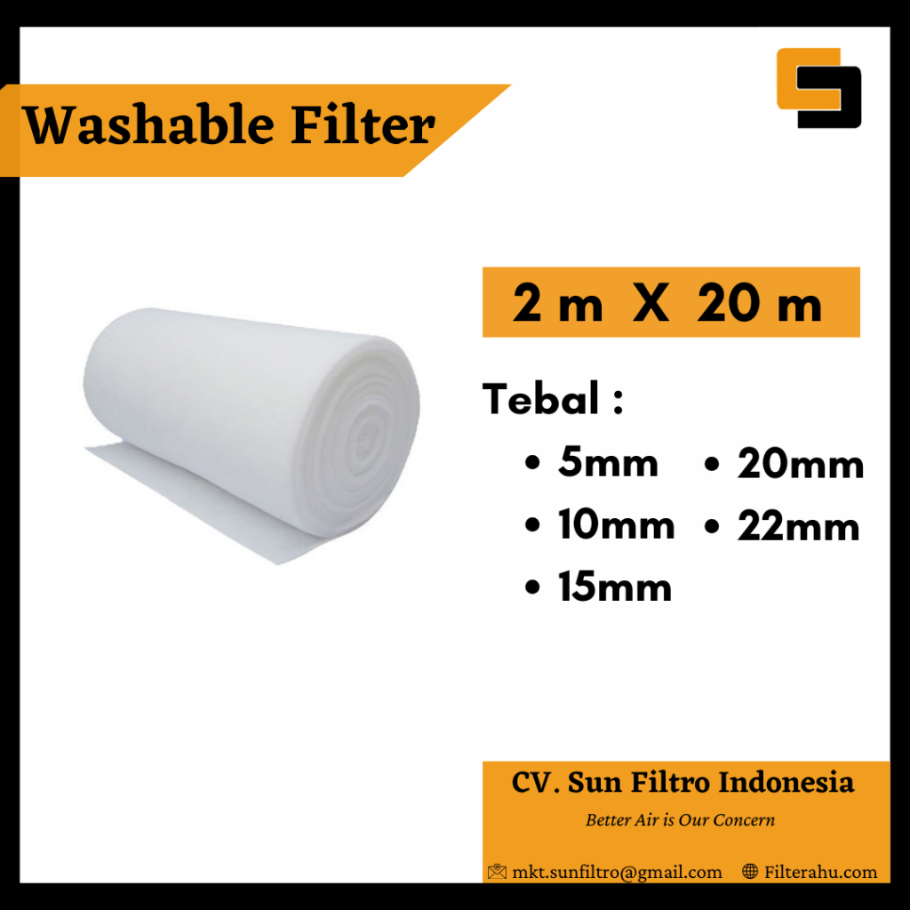 Jual WASHABLE FILTER AHU | FILTER UDARA 2m x 20m | Shopee Indonesia