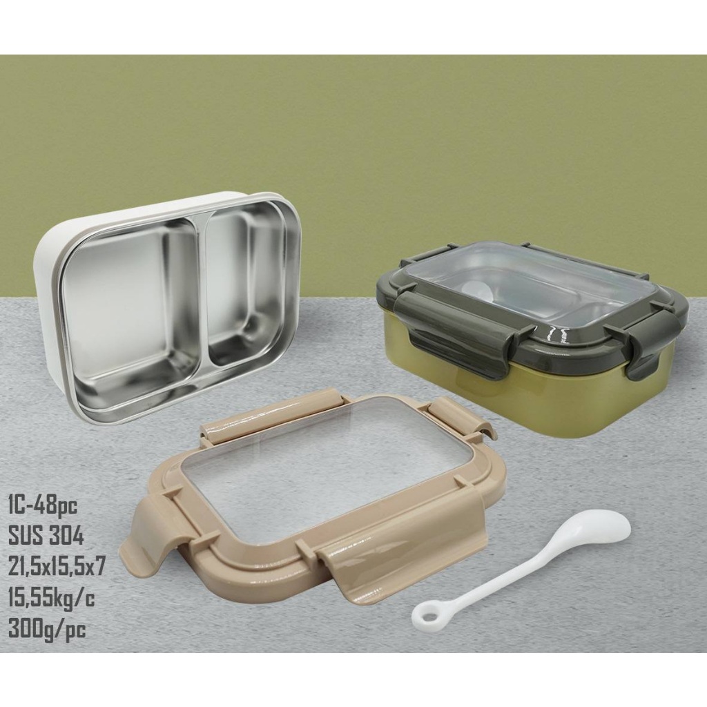 Jual LS01 KOTAK MAKAN LUNCH BOX STAINLESS KEDAP UDARA TAHAN BANTING ...