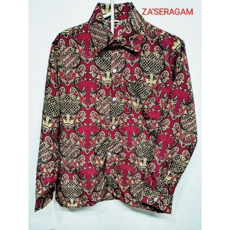 Jual BATIK SD NEGERI/BATIK SD NASIONAL/Motif KUJANG MERAH | Shopee ...
