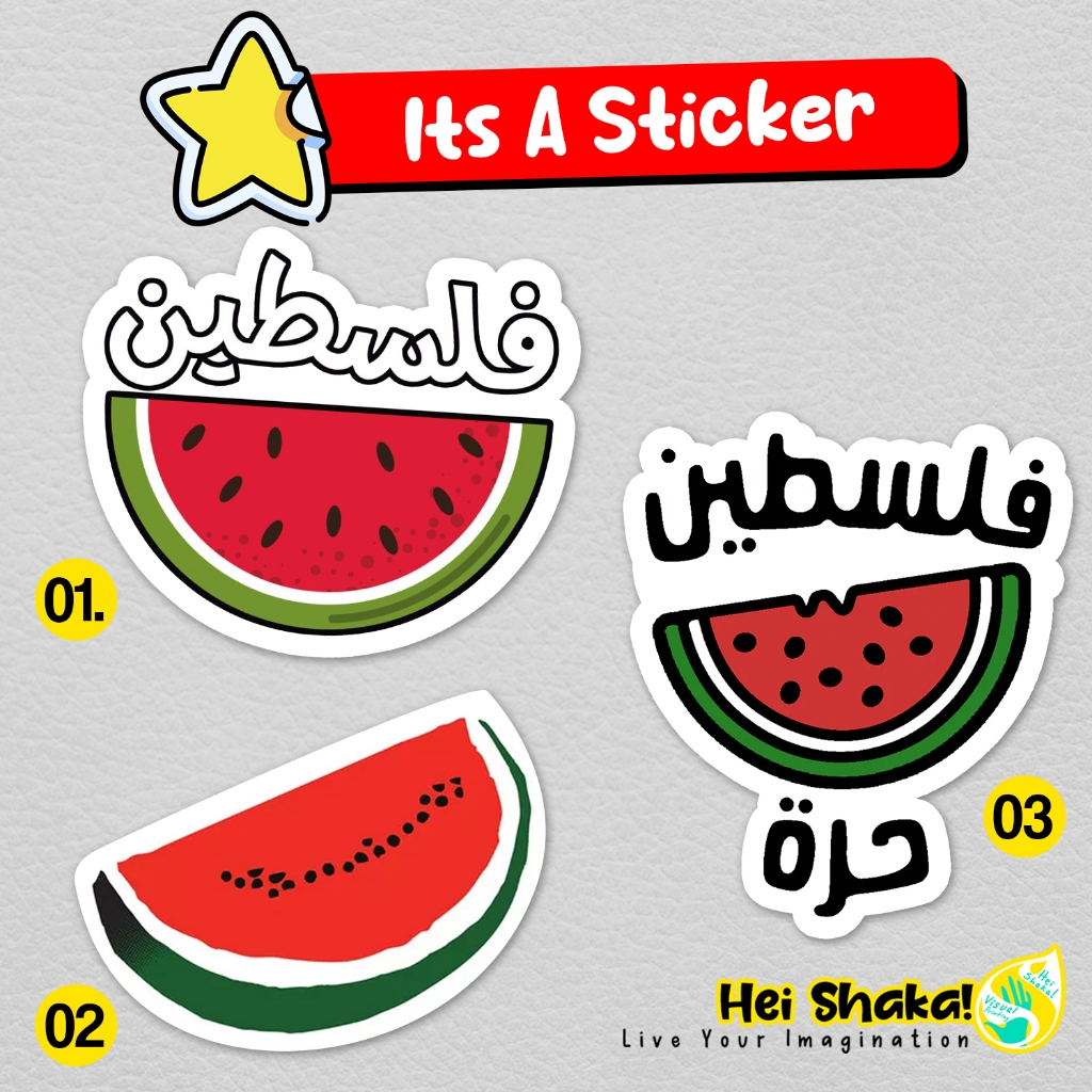 Jual Stiker Semangka Palestine Watermelon Sticker Simbol Bendera ...