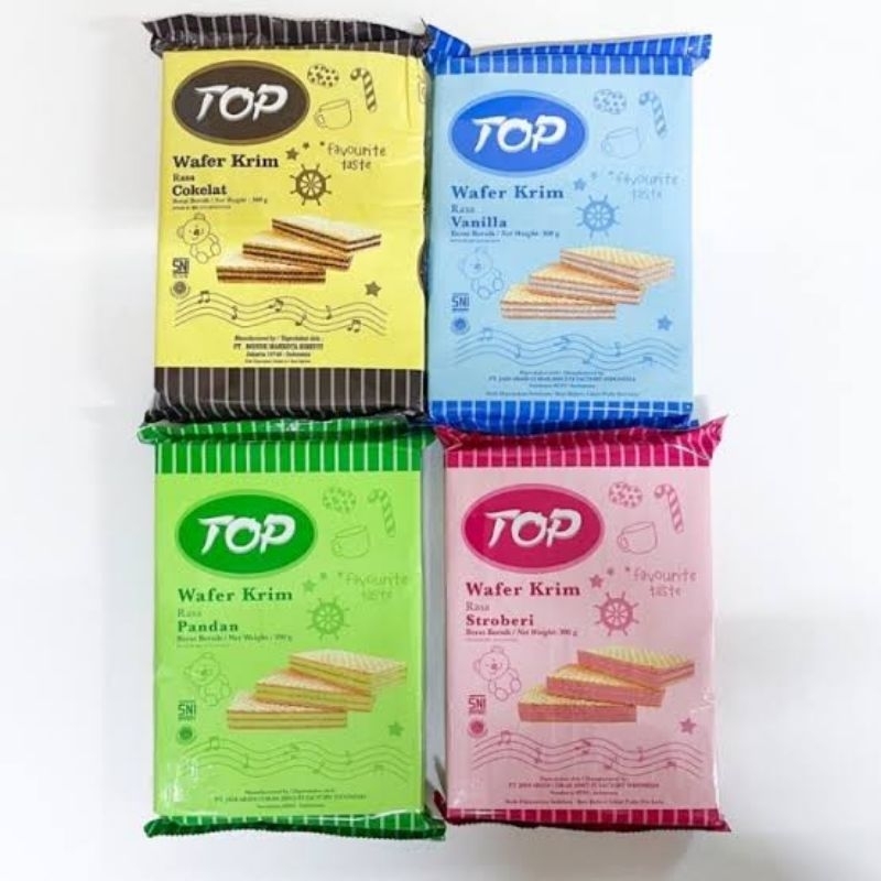 Jual Wafer Top Wafer Krim 300 gr rasa vanilla coklat pandan Wafer Khong ...