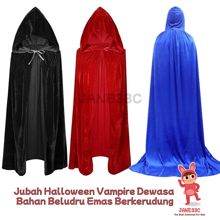 Jual Jubah Halloween Dewasa Bahan Beludru Emas Untuk Kostum Vampir ...