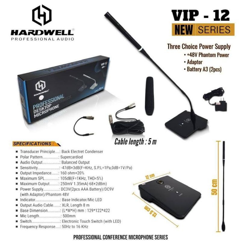 Jual Mic Meja Hardwell VIP 12 Original New Model Mic Conference | Shopee Indonesia