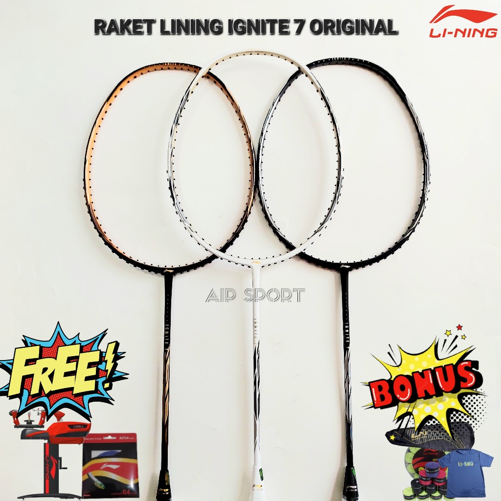 Jual Raket Badminton Lining Ignite 7 Original 77 Gram | Shopee Indonesia