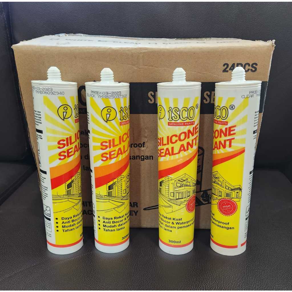 Jual Lem Sealant Tabung 300 GRAM Botol ISCO BLACK WHITE PUTIH BENING ...