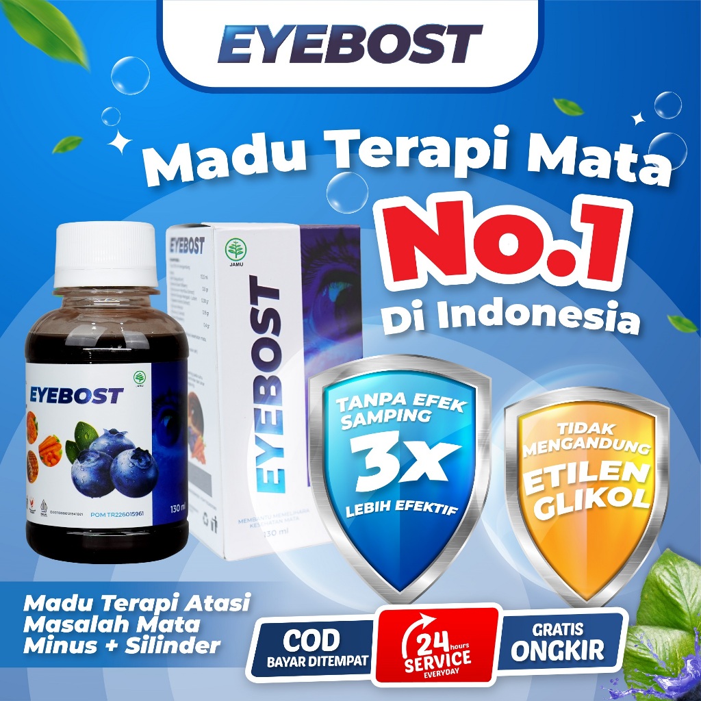 Jual EYEBOST Madu Vitamin Mata Herbal Mengatasi Masalah Mata Pyteregium ...
