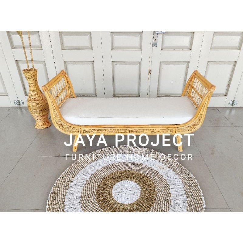 Jual Bench Rotan/kursi santai/ kursi aesthetic | Shopee Indonesia