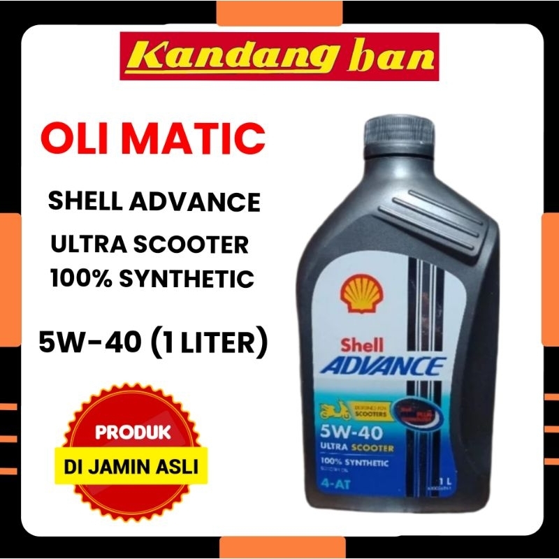 Jual OLI SHELL ADVANCE ULTRA FULL SYINTHETIC MATIC 5W-40 1L (100% ...