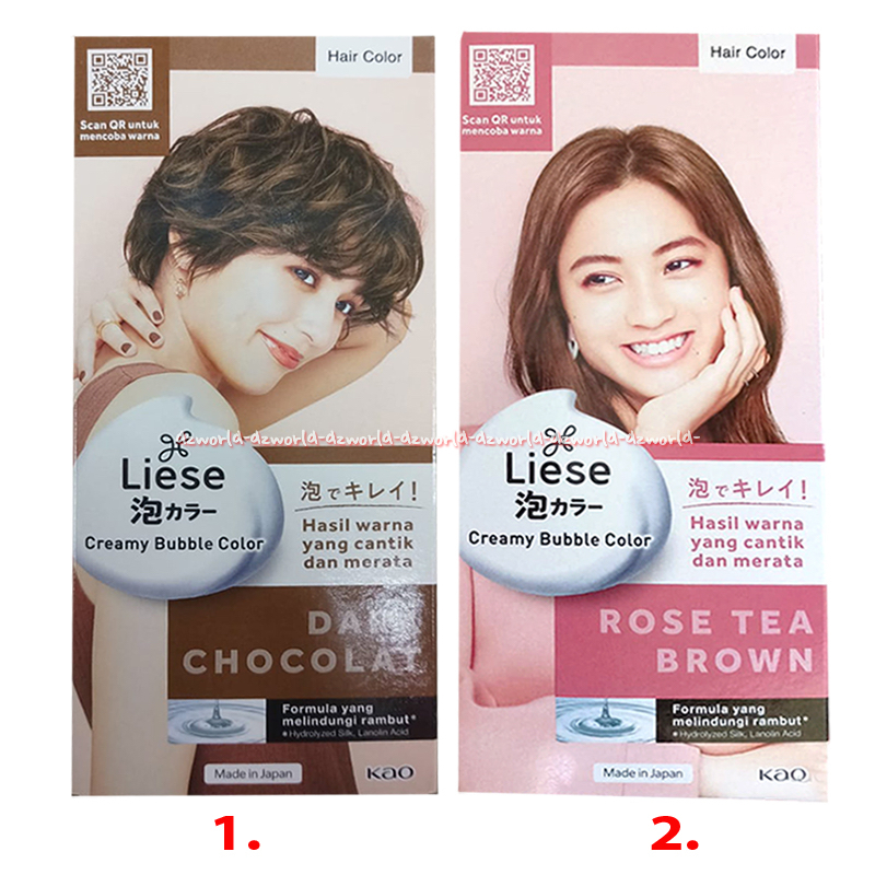 Jual Liese Creamy Bubble Color Dark Chocolat Rose Tea Brown Cat Rambut ...