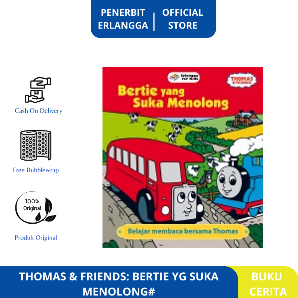 Jual BUKU CERITA ANAK: THOMAS & FRIENDS: BERTIE YG SUKA MENOLONG# -ERLANGGA | Shopee Indonesia
