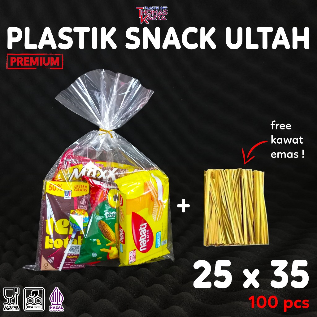 Jual Plastik OPP Ultah 25x35 Polos isi 100 Kantong OPP Bingkisan Snack ...