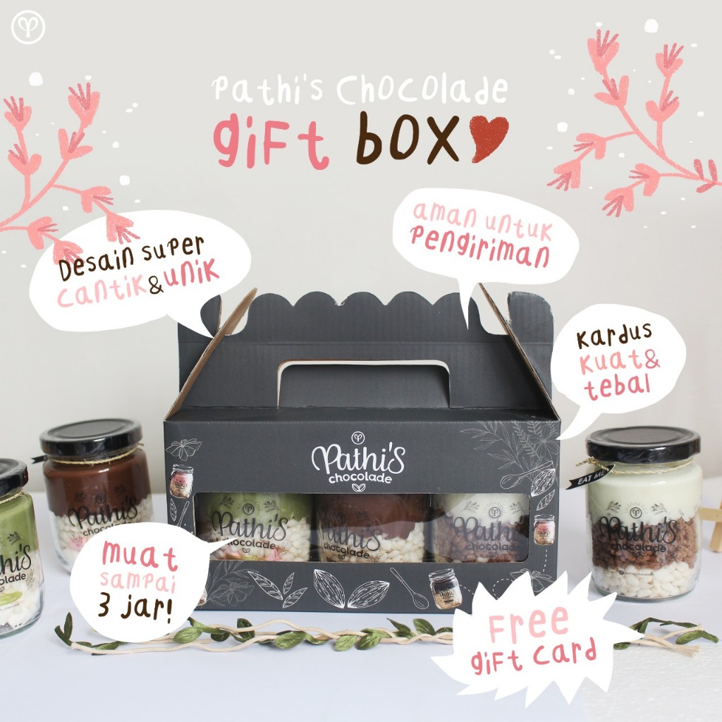 Jual Pathi's Chocolade - Paket Giftbox - Paket Funsize - Paket Chocobark - Cemilan Cokelat Viral ...