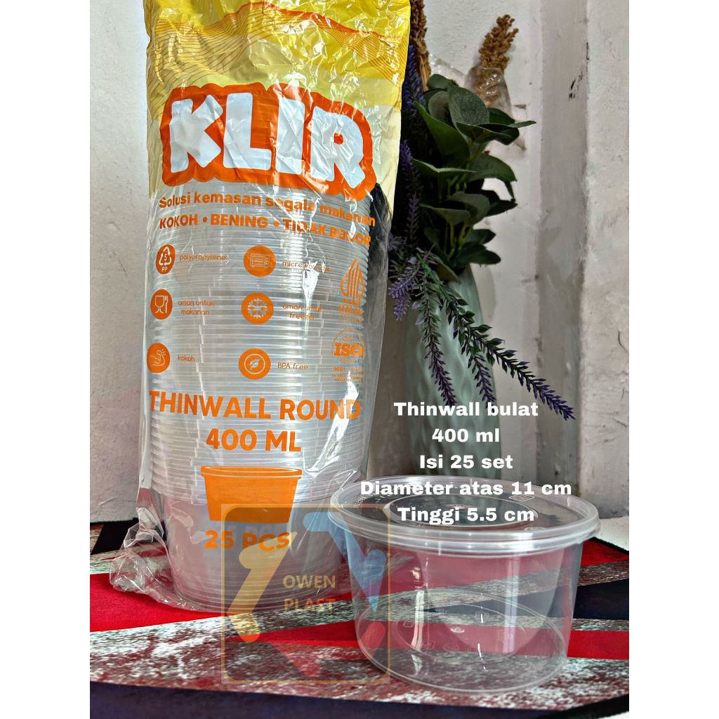 Jual THINWALL BULAT/MANGKOK PLASTIK ISI 25 SET UKURAN 300ML 400ML 500ML ...
