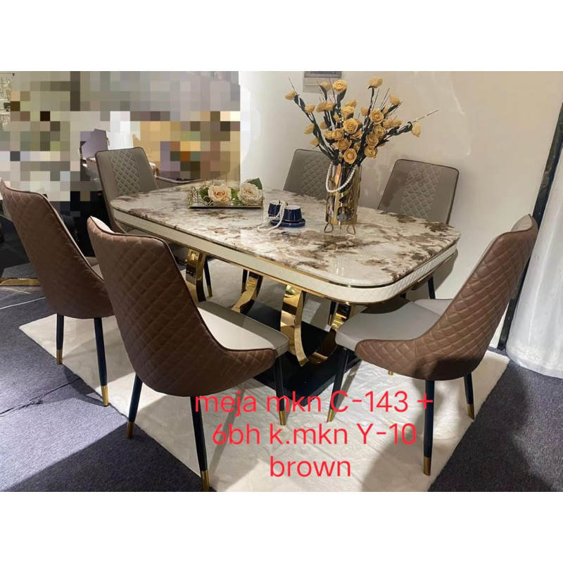 Jual Meja Makan Luxury Marmer Import 6 Kursi | Shopee Indonesia