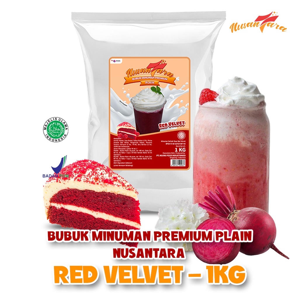 Jual Bubuk Minuman Premium Rasa Red Velvet 1KG / Red Velvet TANPA GULA ...