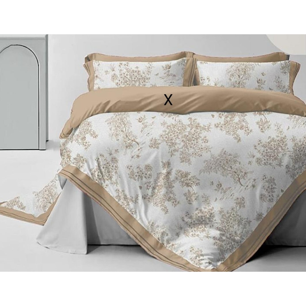 Jual Sprei set Sutra serat bambu Delcy Brown / Saxon / Florus / Oxy ...